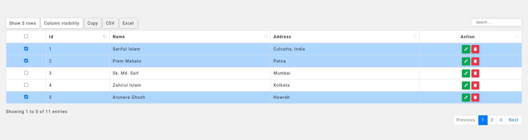 Row Selection with "Select All" Checkbox in jQuery DataTables (with ...